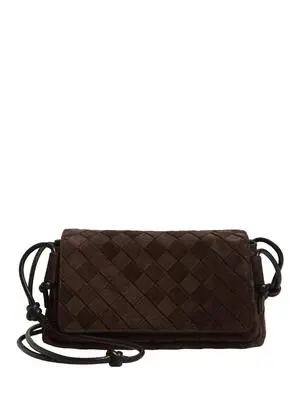 Bottega Veneta Intrecciato Suede Crossbody - 2132 Fondant-gold