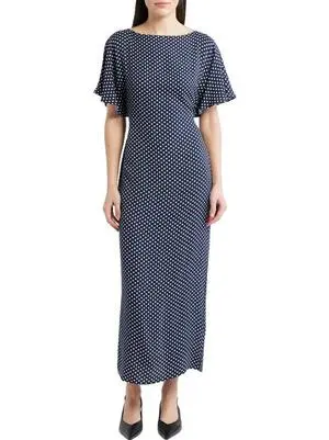 REFORMATION Maeva Polka Dot Midi Dress - Dream Dot