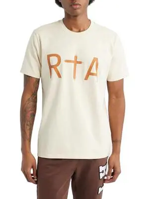 RtA Liam Regular Fit Logo Graphic T-shirt - Sand Desert