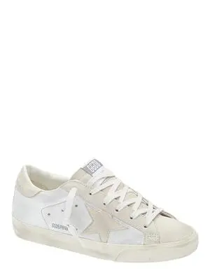 GOLDEN GOOSE Super-Star Leather And Suede Sneakers Silver/grey