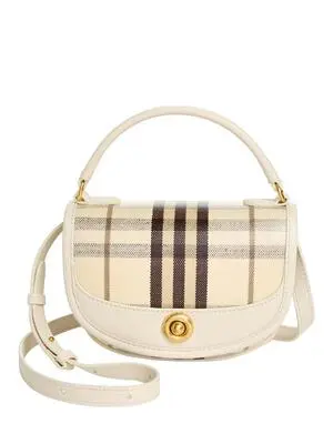 Burberry Mini Highlands Coated Canvas Handbag - Light Beige