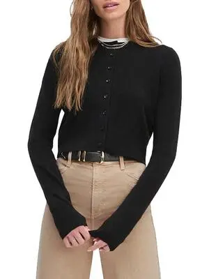 FAVORITE DAUGHTER Rebecca Crop Cashmere Cardigan - Black
