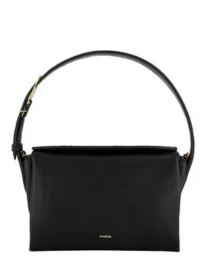 Vince Boxy Nappa Leather Shoulder Bag - Black