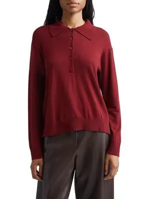Max Mara Frisia Wool Polo Sweater - Raspberry