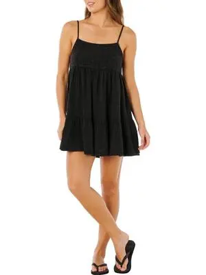 Rip Curl Classic Surf Tiered Cotton Sundress - Black