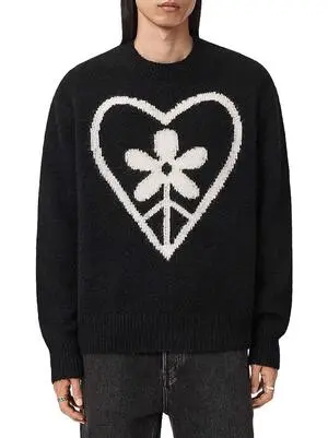 ALLSAINTS Finden Oversized Fit Sweater - Black