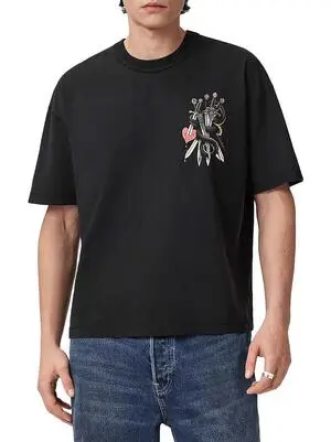 ALLSAINTS Serrate Graphic Tee - Washed Black