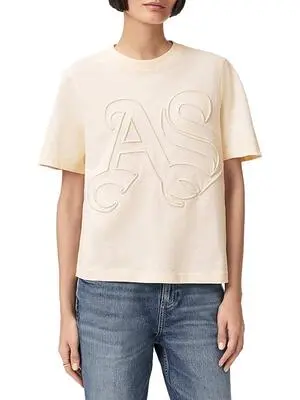 ALLSAINTS Lisa Embossed Tee - Pebble White