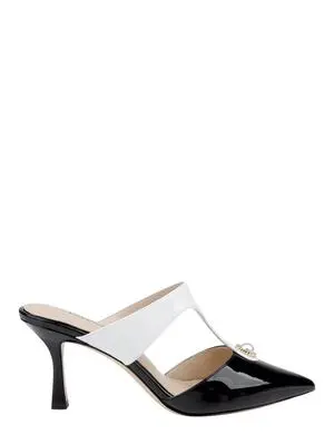L'Agence Bayonne Leather Mules - Black Patent