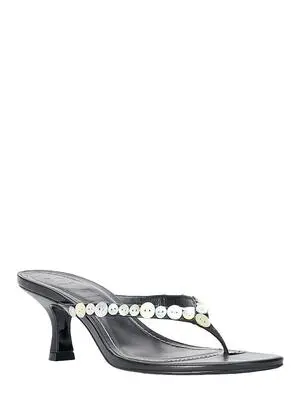 Staud Freja Thong Kitten Heel Sandals - Mother Of Pearl