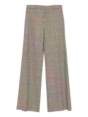 Chloé Prince Of Wales-check Trousers - Neutrals