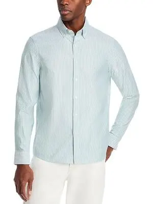 Michael Kors Classic Fit Oxford Stripe Shirt - Pine Green