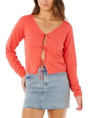 Rip Curl Pacific Tie-front Cardigan - Red