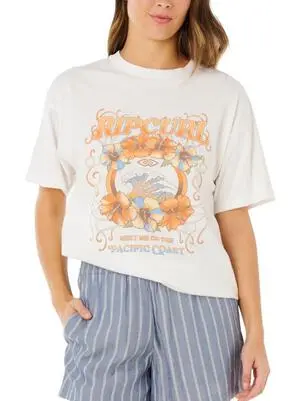Rip Curl Pacific Coast Heritage Relaxed Graphic T-shirt - Bone