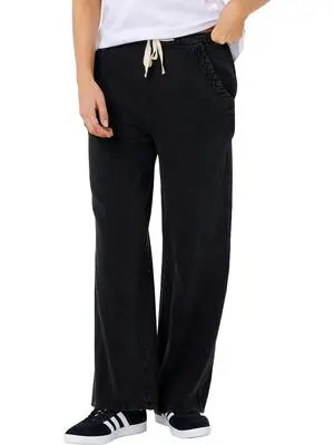 Rip Curl Wide Leg Cotton Pants - Black