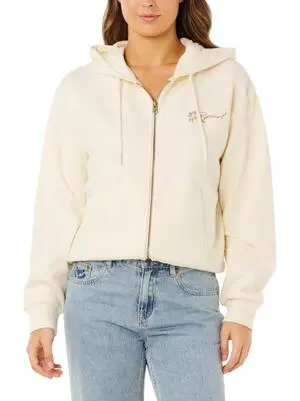 Rip Curl Cotton Blend Zip-Up Hoodie Bone