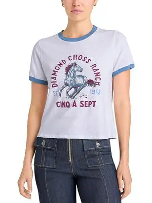 Cinq À Sept Diamond Cross Ranch Graphic Tee - White Multi