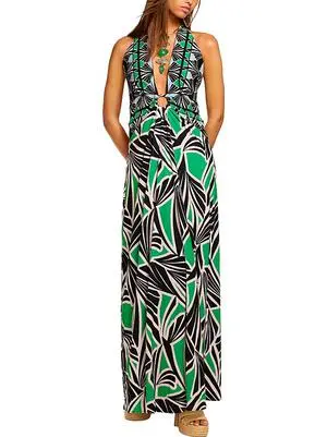 Ramy Brook Rayna Maxi Dress - Bright Palm Combo