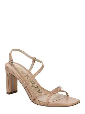 Sam Edelman Elissa Leather Block Heel Sandals - French Sand