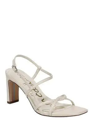 Sam Edelman Elissa Leather Block Heel Sandals - Modern Ivory