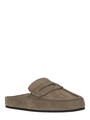 Jeffrey Campbell Suede Mule Loafers - Light Khaki Suede
