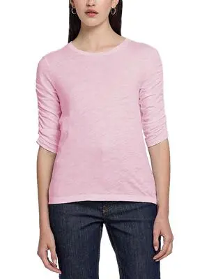 GOLDIE LEWINTER Ruched Half Sleeve Tee - Cherry Blossom