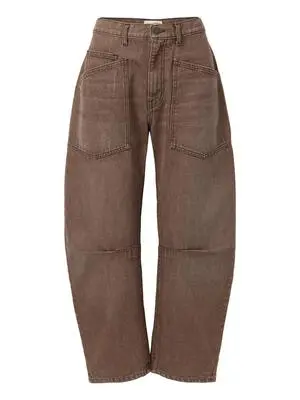 NILI LOTAN Shon Mid-rise Barrel-leg Jeans - Brown