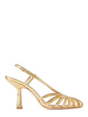 LOEFFLER RANDALL Alexandra Metallic Leather Sandals - Gold