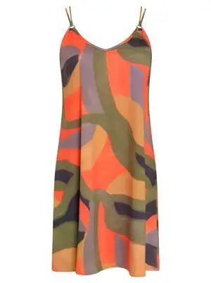 LYGIA & NANNY Printed Strap Dress - Orange