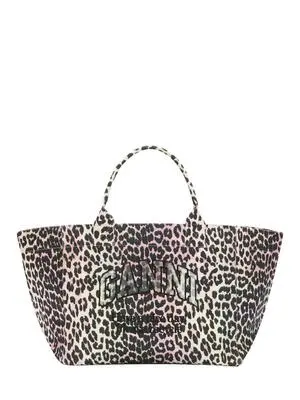 GANNI Xxl Printed Sequin Tote Bag - Black