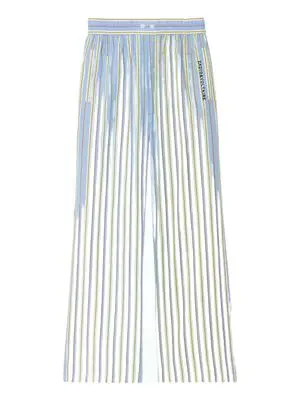Zadig&Voltaire Striped Trousers With Logo Detail - Blue