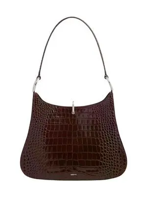 Rabanne Embossed Leather Shoulder Bag - Brown