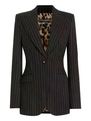 Dolce & Gabbana Striped Single-breasted Jacket - Black