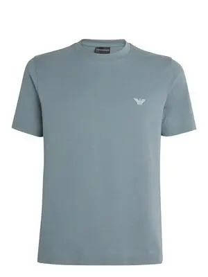 Emporio Armani Cotton Eagle Logo T-shirt - Blue