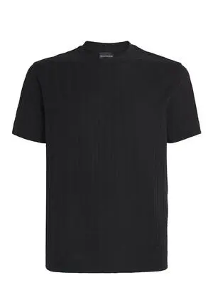 Emporio Armani Cotton Embossed T-shirt - Black