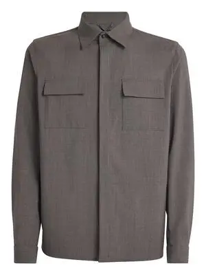 Herno Stretch-virgin Wool Shirt - Brown