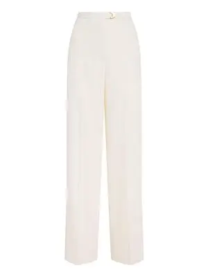 Agnona Virgin Wool Amanda Wide-leg Trousers - White
