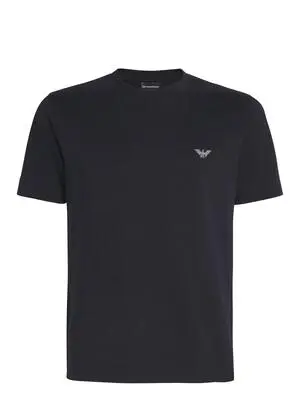 Emporio Armani Cotton Eagle Logo T-shirt - Blue