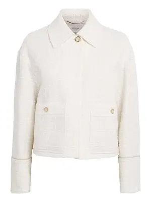Agnona Tweed Cropped Jacket - Beige