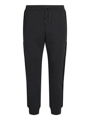 Emporio Armani Stretch-cotton Velvet Sweatpants - Black
