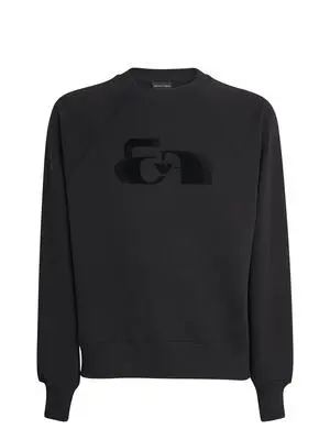 Emporio Armani Cotton Logo Sweatshirt - Black