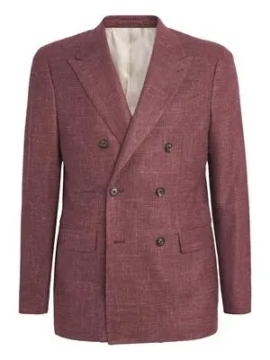 Eleventy Wool-silk-linen Blazer - Burgundy