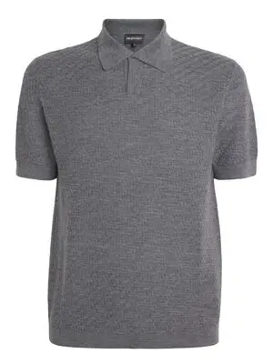 Emporio Armani Virgin Wool Polo Shirt - Grey