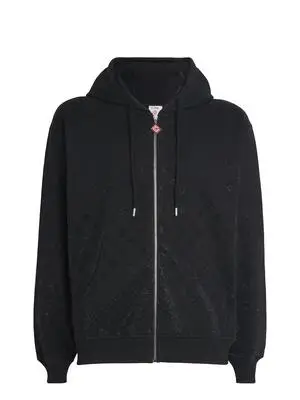 Casablanca Crystal Monogram Zip-up Hoodie - Black