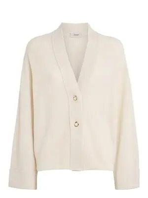 Agnona Cashmere-blend V-neck Cardigan - Ivory
