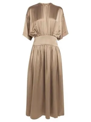 TOTEME Satin Maxi Dress - Beige