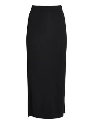 AERON Knitted Column Midi Skirt - Black