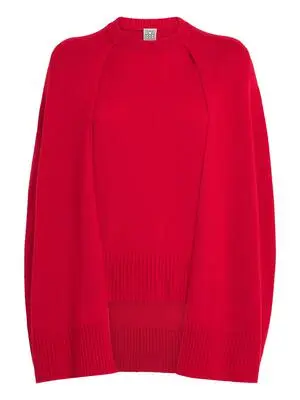 TOTEME Cashmere Cape Sweater - Red