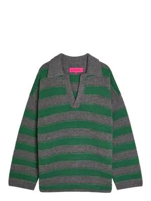 THE ELDER STATESMAN Striped Cashmere Rugby Jumper - Green