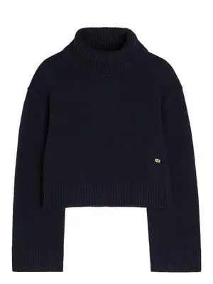 GANNI Wool Turtleneck Jumper - Navy